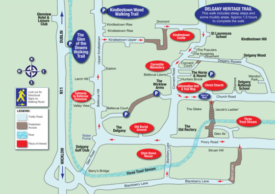 Places of interest on Delgany walking trail