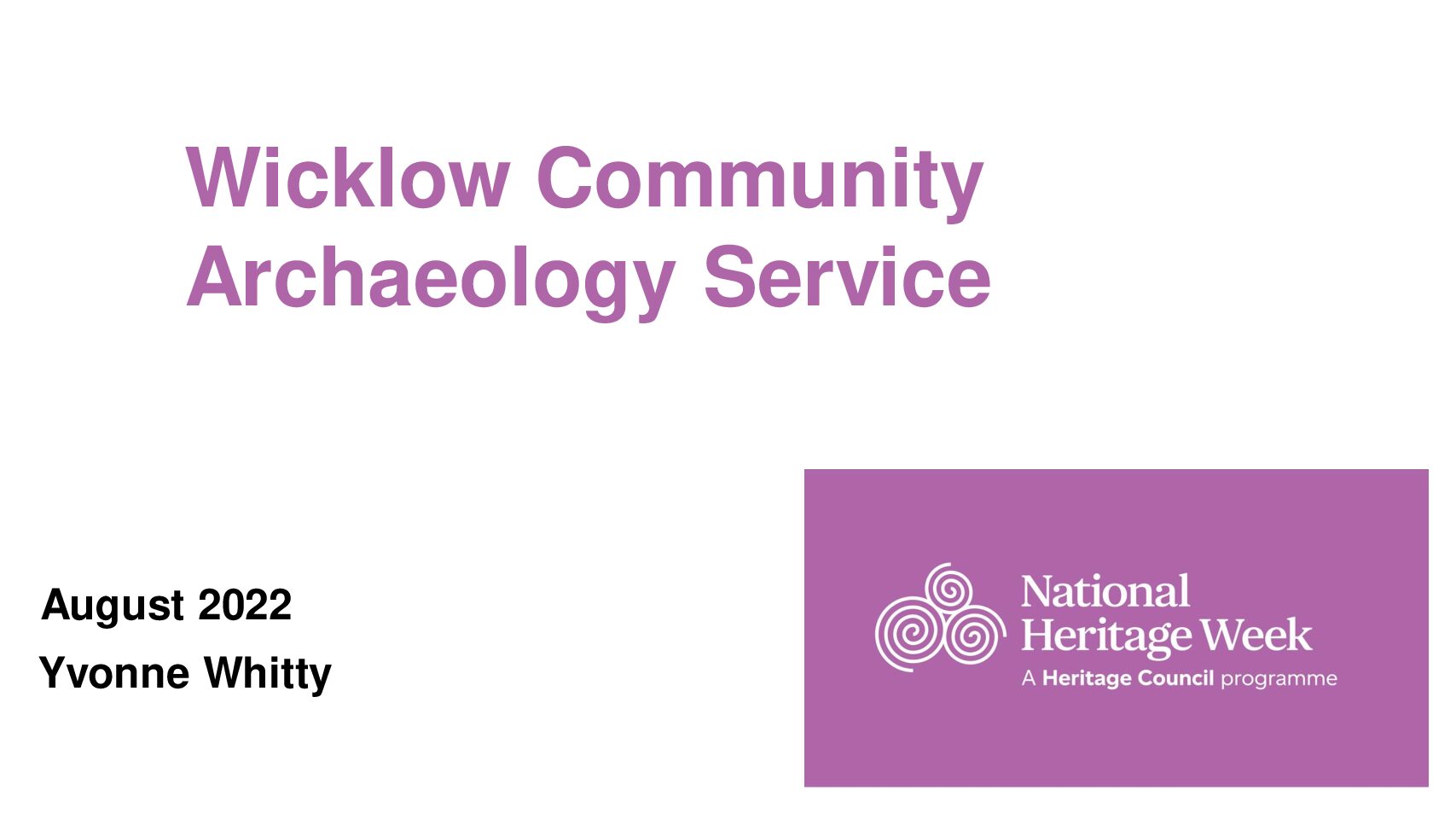 Wicklow Community Archaeology