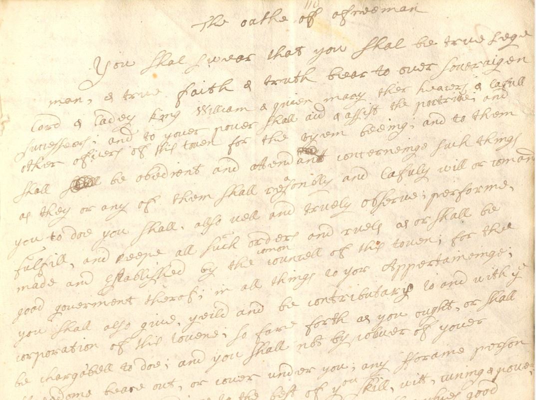 Oaths in the Corporation Minutes