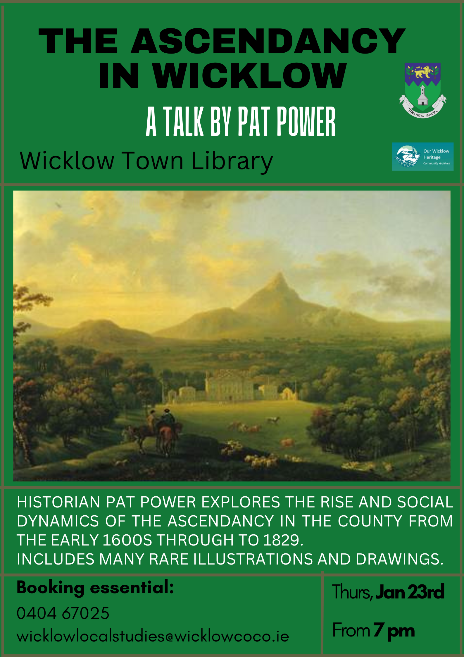 ‘The Ascendancy in Wicklow’ with Pat Power at Wicklow Town Library